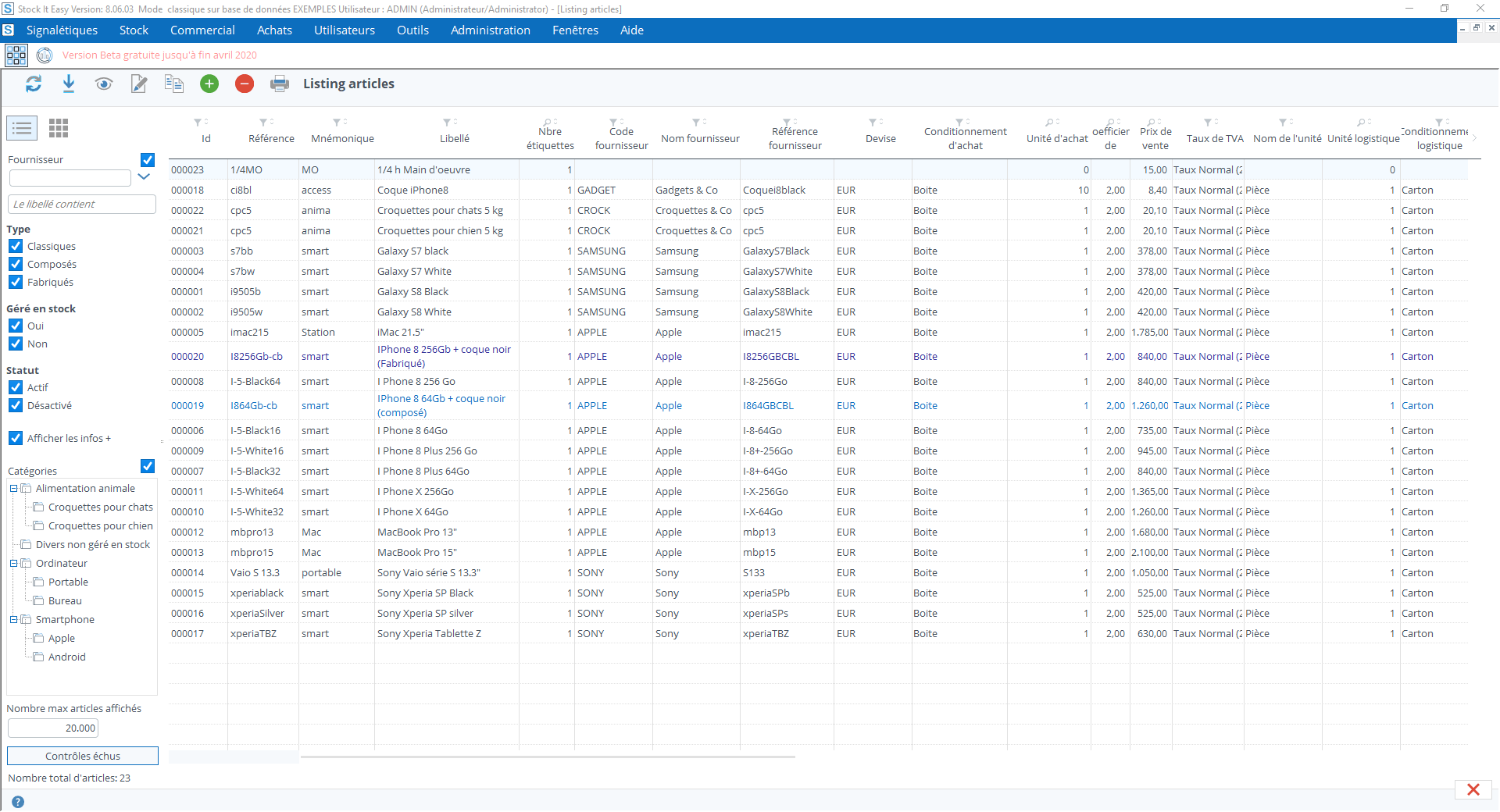 Gestion des articles - Stock It Easy