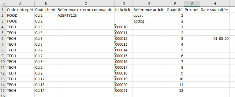 Importation des commandes de vente depuis un fichier Excel - Stock It Easy